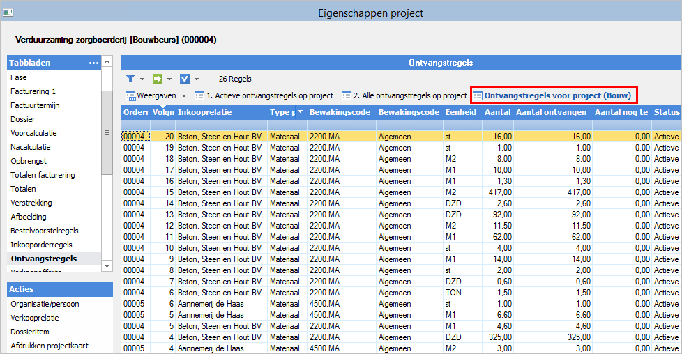 Nieuw in Profit 10 - Projecten BE - AFAS Klantportal